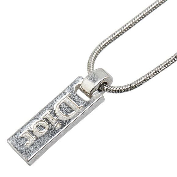 Dior | Jewelry | Dior Logo Plate Metal Necklace | Poshmark